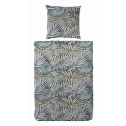 Primera Bettw&auml;sche &raquo;Mako-Satin Bettw&auml;sche Palmeral&laquo; 2 Stk. mit beruhigenden Palmenbl&auml;ttern gr&uuml;n Mako-Satin, Obermaterial: 100% Baumwolle B/L: 155cm x 220cm, 1