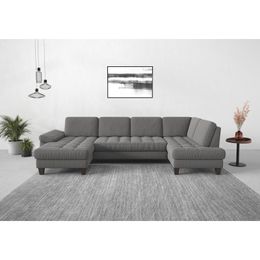Sit & More sit&more Wohnlandschaft &raquo;Westham U-Form&laquo; wahlweise mit Schlaffunktion, Bettkasten, Sitztiefenverstellung grau 90% Polyester 10%Polyamid B/H/T: 338cm x