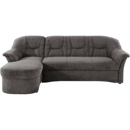 DOMO collection Ecksofa &raquo;SARAFINA 232x146 cm, auch mit Federkern f&uuml;r noch mehr Sitzkomfort!&laquo; whlw. mit Bettfunktion, L-Form grau Luxus-Microfaser (92%