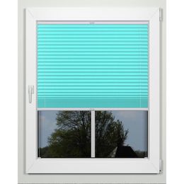 Indeko Plissee &raquo;58&laquo; Lichtschutz mit Bohren verspannt nach Ma&szlig; blau Obermaterial: 94% Polyester, 6% sonstige Fasern 130cm, zweiseitig verschiebbar, 