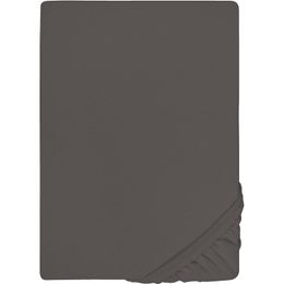 Biberna Spannbettlaken &raquo;Samy&laquo; hochwertiges Jersey-Elasthan f&uuml;r Topper geeignet grau Jersey-Elasthan, Obermaterial: 95% Baumwolle, 5% Elasthan 1 Stk., Jersey-