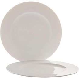 Retsch Arzberg Servierplatte &raquo;Platzteller HEIKE WEISS 32 cm, Set 2-teilig, rund, Porzellan&laquo; vielf&auml;ltig einsetzbar als Platzteller,Servierplatte oder f&uuml;r Tischdeko 