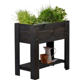 Dobar Hochbeet &raquo;Urban&laquo; FSC -zertifiziertes Kiefernholz, wetterfest lasiert, inkl. Pflanzfolie grau Holzwerkstoff B/H/T: 40cm x 78,4cm x 80,3cm