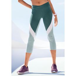 active by Lascana Lascana Active Damen LASCANA ACTIVE Caprihose Sporthose in Colourblockingdesign gr&uuml;n S (36/38), N-Gr