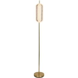 Searchlight Stehlampe &raquo;Capsule LED Floor Lamp, Satin Brass Metal and Acrylic Shade&laquo; LED-Modul 1 Stk. Warmwei&szlig; gold 1, &Oslash; 22cm H: 154cm, 1 Stk.