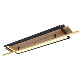 Globo LIGHTING LED Deckenleuchte &raquo;BEATRIX&laquo; LED-Modul Warmwei&szlig; Deckenlampe/Wohnzimmer/Schlafzimmer/modern/Holz schwarz Einheitsgr&ouml;&szlig;e