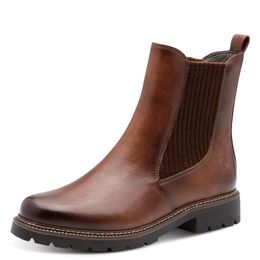 Tamaris Damen Chelseaboots , Businessschuh, Schlupfschuh, Stiefelette mit Stretcheins&auml;tzen braun 36