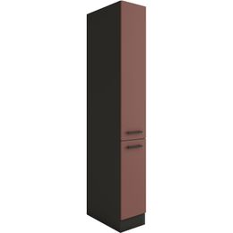 Optifit Apothekerschrank &raquo;Palma&laquo; Breite 30 cm, H&ouml;he 206,8 cm, 2 Ausz&uuml;ge, 5 Ablagen rot Holzwerkstoff anthrazit, B/H/T: 30cm x 206,8cm x 60cm, 