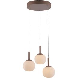 JUST LIGHT LED Deckenleuchte &raquo;NAMI&laquo; LED-Board 1 Stk. Warmwei&szlig; dimmbar, Simply Dim, Memory nach Trennung vom Netz, Comfort Lift braun 3, &Oslash; 43cm H: 80cm