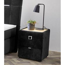 Jockenh&ouml;fer Nachtkonsole &raquo;Lancy&laquo; mit LED-Beleuchtung schwarz Glas, Holzwerkstoff B/H/T: 42,5cm x 53cm x 45cm, 1 Stk.