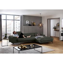 W.Schillig Ecksofa &raquo;piedroo, Designsofa mit tollem Sitzkomfort, L-Form&laquo; Kopfteilverstellung, wahlweise mit Sitztiefenverstellung, Breite 303cm gr&uuml;n 