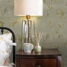 Laura Ashley Vliestapete &raquo;Gosford&laquo; gebl&uuml;mt glatt 10mx52cm (ca. 5m2) gr&uuml;n Vlies B/L: 0,52m x 10m, Rollen: 1