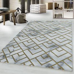 Ayyildiz Teppiche Teppich &raquo;NAXOS 3813&laquo; rechteckig 12 mm H&ouml;he L&auml;ufer, Wohnzimmer gold Polypropylen (PP) B : 140cm 1 Stk., 12mm, L: 200cm