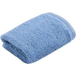 Vossen Waschlappen &raquo;Vegan Life&laquo; 100% vegan blau Walkfrottee 3 Stk.