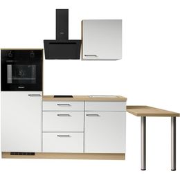 KOCHSTATION K&uuml;chenzeile &raquo;KS-Solmera&laquo; Breite 240cm, vormontiert, wahlweise mit E-Ger&auml;ten wei&szlig; B/H/T: 240cm x 207cm x 60cm, ohne E-Ger&auml;te, Sp&uuml;lenschrank