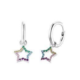 Prinzessin Lillifee Damen Paar Creolen &raquo;Sterne&laquo; mit Zirkonia (synth.) - Einh&auml;nger abnehmbar bunt Silber 925 (Sterlingsilber)