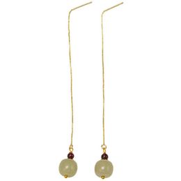 Firetti Damen Paar Ohrh&auml;nger &raquo;Schmuck Geschenk Silber 925 Ohrschmuck Ohrringe Edelsteine&laquo; Made in Germany - mit Jade, Granat gr&uuml;n 10mm, Silber 925 (