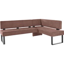 OTTO home Eckbank &raquo;Oliver mit Metallgestell, K&uuml;chenbank&laquo; verschiedene Bez&uuml;ge Cord Esszimmerbank OTTOs Choice braun Holzwerkstoff, Massivholz, 