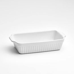 Van Well Auflaufform &raquo;Backform rechteckig, 29,8 x 16 x 6,4 cm, mit Rillenstruktur&laquo; Keramik 1 Stk. tlg. wei&szlig;, sp&uuml;lmaschinen- und mikrowellenfest wei&szlig; 