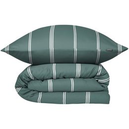 Schiesser Bettw&auml;sche &raquo;Matteo aus weicher Baumwolle mit klassischem Streifendesign&laquo; 2 MADE IN GREEN by OEKO-TEX gr&uuml;n Renforc&eacute;, Obermaterial: 100% Baumwolle B/L: 