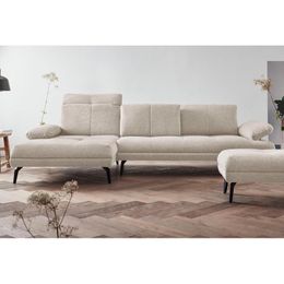 OTTO home Ecksofa &raquo;Stenlille Muktifunktionssofa, L-Form&laquo; incl. Sitztiefen-, Kopfteil- und Armteilverstellung beige Struktur weich (100% Polyester);