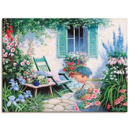 Artland Wandbild &raquo;Ein sch&ouml;ner Platz&laquo; Garten 1 Stk. tlg. als Leinwandbild, Poster in verschied. Gr&ouml;&szlig;en bunt Leinwand B/H/T: 40cm x 30cm, Leinwandbild Garten 