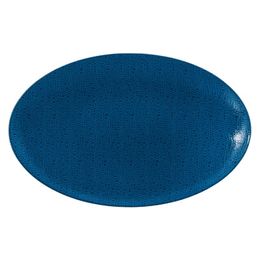 Seltmann Weiden Servierplatte &raquo;Life Fashion&laquo; Platte oval blau Porzellan B/H/L: 25,8cm x 2,5cm x 40,3cm