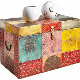 OTTO home Truhe &raquo;Vivek&laquo; handbemalt, mit Metallverschluss bunt Massivholz B/H/T: 56cm x 36cm x 33cm