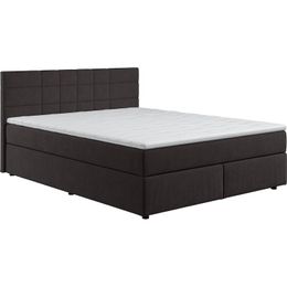 COTTA Boxbett &raquo;Nala&laquo; wahlweise mit Matratze und Topper erh&auml;ltlich schwarz 100% Polyester Struktur soft 7-Zonen-Tonnentaschen-Federkern-Partnermatratze