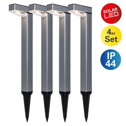 N&auml;ve n&auml;ve LED Solarleuchte &raquo;Kyoto&laquo; LED-Modul 1 Stk. Neutralwei&szlig; 4er Set L-f&ouml;rmige Leuchten, je H: 42cm, LED neutralwei&szlig;, silberfarben silber 4, H: 42cm, 1 