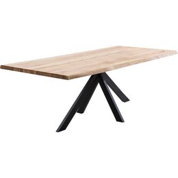 Home Affaire Esstisch &raquo;Tristan&laquo; Massivholz Wildeiche mit echter Baumkante schwarz B/H/T: 160cm x 77cm x 90cm
