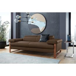 W.Schillig 2-Sitzer &raquo;finn wahlw. mit Sitztiefenverstellung & Kopfst&uuml;tzenverstellung, bequem&laquo; German Design Award 2016, Fu&szlig;gestell Nussbaum natur, 