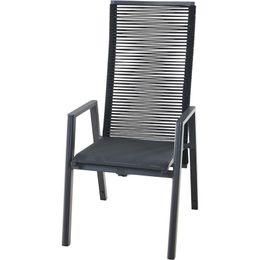 siena GARDEN Gartensessel &raquo;BOLOGNA Move Sessel&laquo; Aluminiumgestell, Rope Geflecht grau B/H/T: 56,5cm x 113cm x 77cm