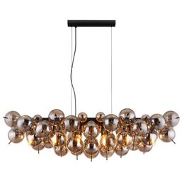 Globo LIGHTING H&auml;ngeleuchte &raquo;UDO&laquo; E14 1 Stk. H&auml;ngelampe Glaskugeln rauchfarben 2 Glasgr&ouml;&szlig;en Esszimmer Esstisch H: 120cm, 1 Stk.