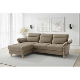 Sit & More sit&more Ecksofa &raquo;Pamela, L-Form, B:230 cm&laquo; mit Federkern 100% Polyester B/H/T: 230cm x 90cm x 164cm, Luxus-Microfaser Florence, Recamiere links, ohne