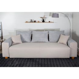 Collection AB Schlafsofa &raquo;Yves, B: 243 cm, Liegefl. 142x194 cm&laquo; Schlaffunktion, Bettkasten & 2 Zierkissen, Federkern grau 100% Polyester B/H/T: 243cm 