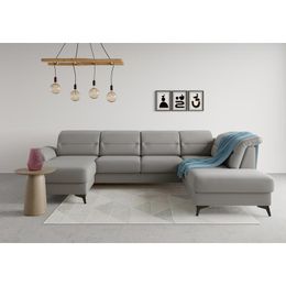 Sit & More sit&more Wohnlandschaft &raquo;Sinatra U-Form&laquo; optional mit Kopfteilverstellung und Armteilfunktion, Metallf&uuml;&szlig;e grau 100% Polyester B/H/T: 326cm x 85cm x 