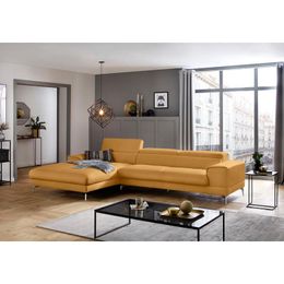 W.Schillig Ecksofa &raquo;piedroo, Designsofa mit tollem Sitzkomfort, elegant und bequem, L-Form&laquo; Kopfteilverstellung, wahlweise mit Sitztiefenverstellung, 
