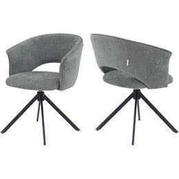 Tom Tailor HOME Armlehnstuhl &raquo;CURVY ARMCHAIR&laquo; (Set) 2 Stk.mit Armlehnen, drehbar, R&uuml;ckholfunktion, R&uuml;ckenausschnitt schwarz Metall, Stoff B/H/T: 