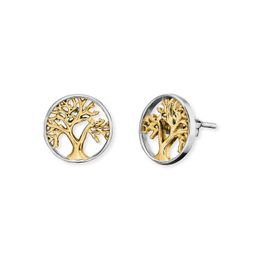 Engelsrufer Damen Paar Ohrstecker &raquo;Lebensbaum Bicolor&laquo; gold 12mm, Silber 925 (Sterlingsilber)