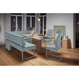 OTTO home Eckbank &raquo;Rab&laquo; in 2 Breiten (180 oder 200 cm), Bezug in verschiedenen Qualit&auml;ten blau Polyester B/H/T: 200cm x 88cm x 160cm, Strukturstoff, 