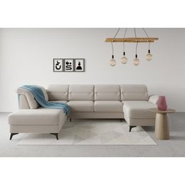 Sit & More sit&more Wohnlandschaft &raquo;Sinatra U-Form&laquo; optional mit Kopfteilverstellung und Armteilfunktion, Metallf&uuml;&szlig;e grau 100% Polyester B/H/T: 326cm x 85cm x 