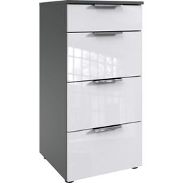 wimex Schubkastenkommode &raquo;level36 D by fresh to go&laquo; mit soft-close Funktion und Lackfronten, 4 Schubladen, Kommode hoch grau Holzwerkstoff B/H/T: 41cm x 