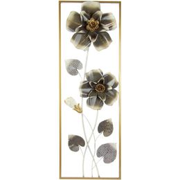 I.GE.A. Wandbild &raquo;Metallbild Blumen&laquo; Wanddeko, Metall, Wandskulptur beige Metall Einheitsgr&ouml;&szlig;e