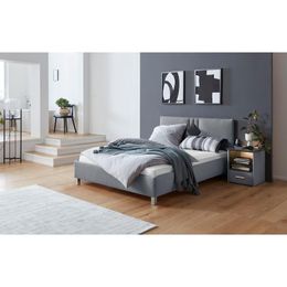 Westfalia Schlafkomfort Polsterbett grau Bezug Bett: 100% Polyester;Bonnell-Federkernmatratze: 51% Polypropylen, 39% Polyester, 10% Baumwolle;Kaltschaummatratze: 100% 