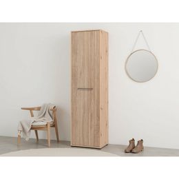 Home Affaire Garderobenschrank &raquo;Landes Schrank inkl. 1 Kleiderstange, Stauraumschrank, H&ouml;he 198 cm&laquo; Front Artisan Eiche mit dekorativen schwarzen 