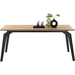 set one by Musterring Esstisch &raquo;Kent&laquo; Tischplatte Halifax natur, schweizer Kante, 4-Fu&szlig;-Gestell in schwarz braun B/H/T: 180cm x 76cm x 90cm,mit 