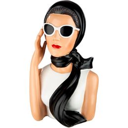 Gilde Dekofigur &raquo;Figur Frau Lady Audrey schwarz; wei&szlig; H. 27,5 cm&laquo; Mit Filzgleiter, schwarz-wei&szlig;es Design, Skulptur schwarz-wei&szlig; Kunstharz B/H/T: 