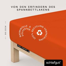 Schlafgut Spannbettlaken &raquo;Cool Contact&laquo; 100% gek&auml;mmte Mikrofaser rot Microfaser, Obermaterial: 100% Polyester B/L: 200cm, 1 Stk., Microfaser, 120-130x200 25cm