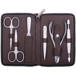 ERBE&reg; Erbe ERBE Manik&uuml;re-Etui &raquo;ERBE Manik&uuml;re Set Rei&szlig;verschluss-Etui Serie "Piemont", braun, 6-tlg.&laquo; Echtleder, rostfreie Instrumente, Hergestellt in 